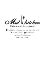 Mai Kitchen Takeaway Menu