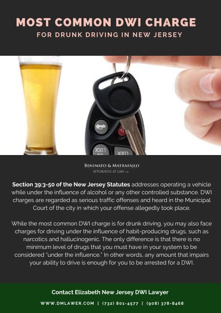 Most Common DWI Charges In New Jersey