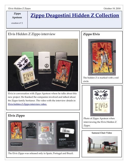 Zippo Deagostini hidden Z collection (Elvis)