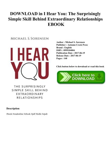 DOWNLOAD in [PDF] I Hear You The Surprisingly Simple Skill Behind ...