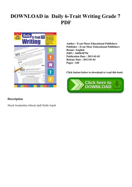 DOWNLOAD in PDF Daily 6-Trait Writing Grade 7 PDF