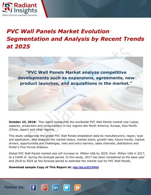 PVC Wall Panels Market Evolution Segmentation and Analysis by Recent ...