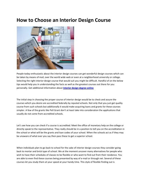 6 Interior Design Courses