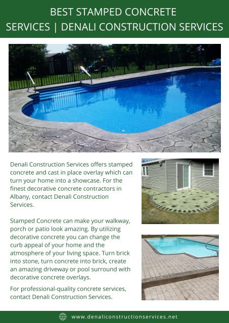 Best Stamped Concrete Services | Denali Construction Services