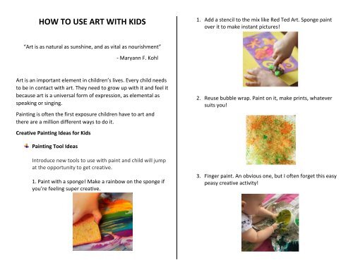 HOW TO USE ART WITH KIDS