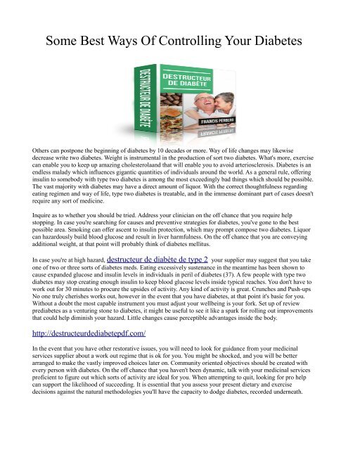 Some Best Ways Of Controlling Your Diabetes