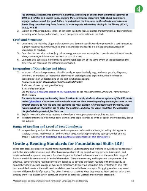 Grade 4 Reading Standards