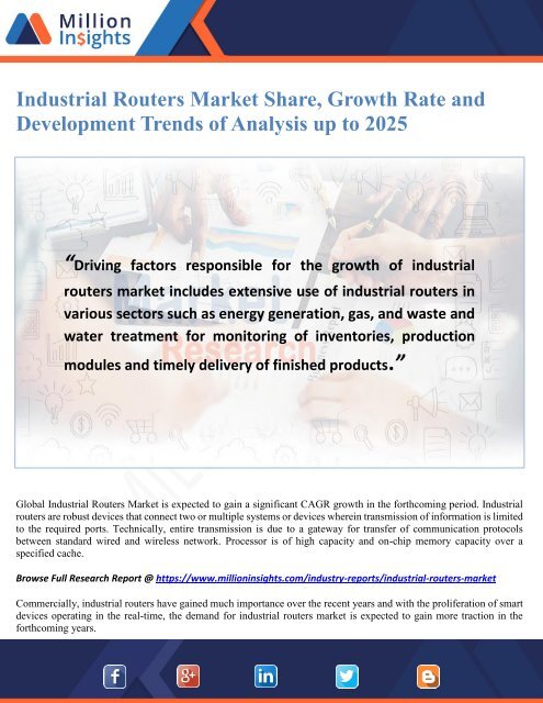 Industrial Routers Market Share, Growth Rate and Development Trends of ...