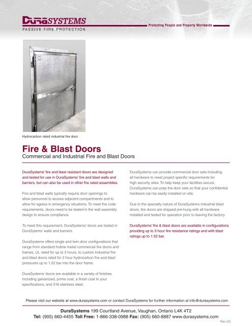 Heavy Duty Fire & Impact Resistant Blast Walls