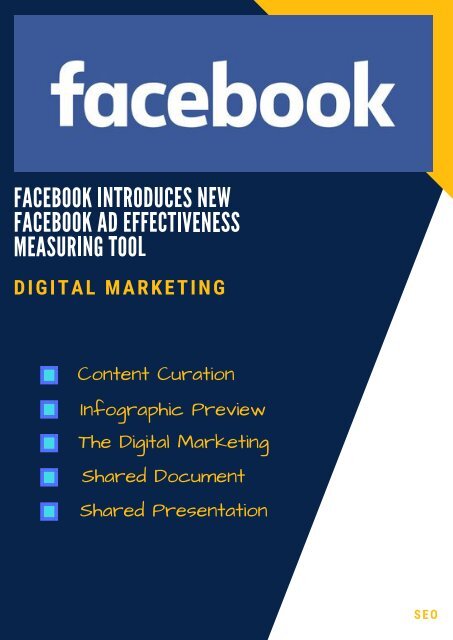FACEBOOK INTRODUCES NEW FACEBOOK AD EFFECTIVENESS MEASURING TOOL