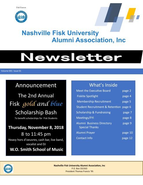 Nashville Fisk University Alumni Association Newsletter Nov 2018