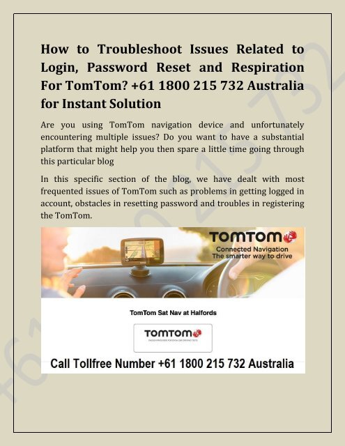 TomTom login and registration issues-converted