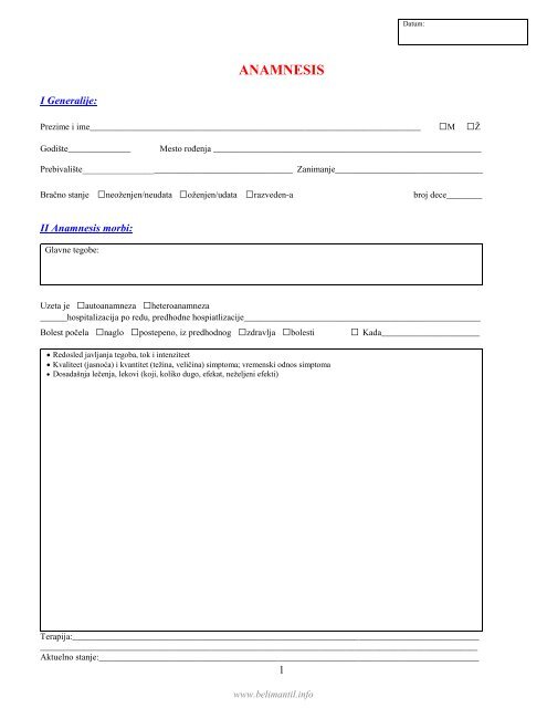 Anamneza i status