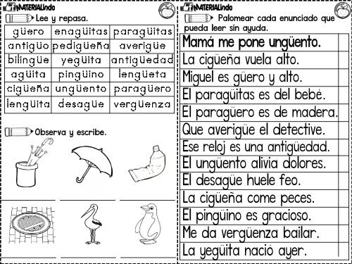 Lee y repasa. Observa y e