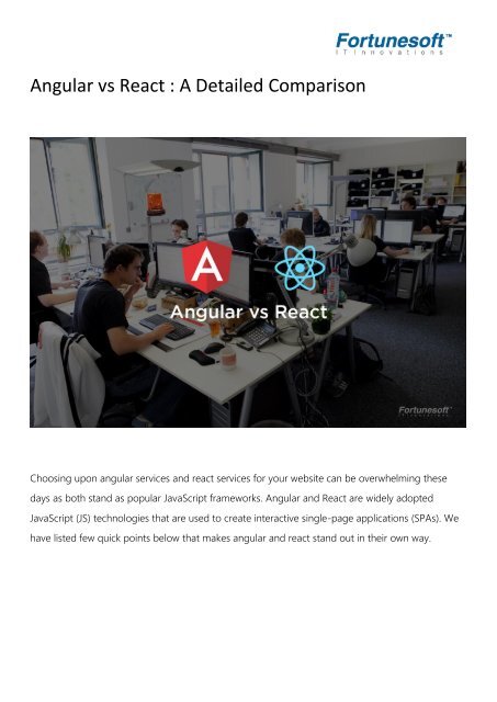 Angular Vs React - Comparision between the Two