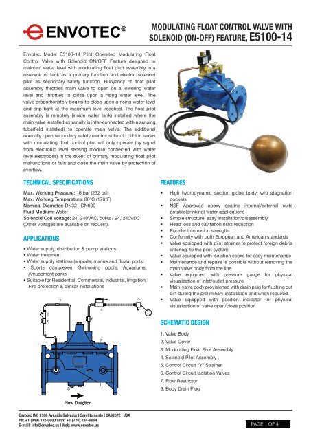 Modulating Float Control Valve On_OFF Solenoid E5100-14