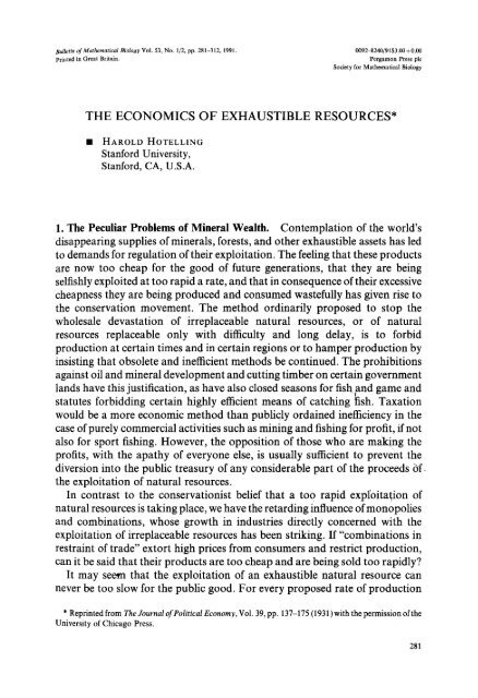 Bulletin of Mathematical Biology Volume 53 issue 1-2 1991 [doi 10.1016 ...