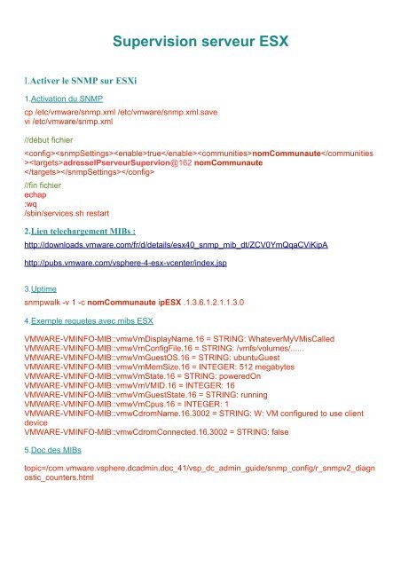 Supervision serveur ESX