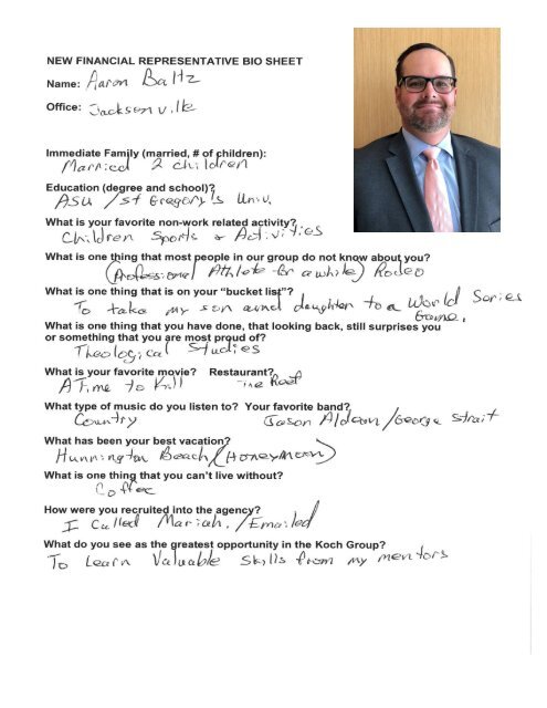 Aaron Baltz Bio Sheet