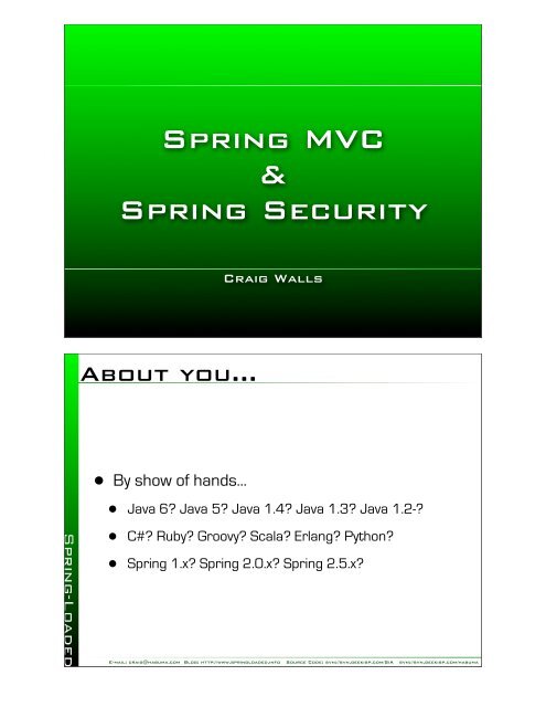 Spring MVC & Spring Security - Craig Walls