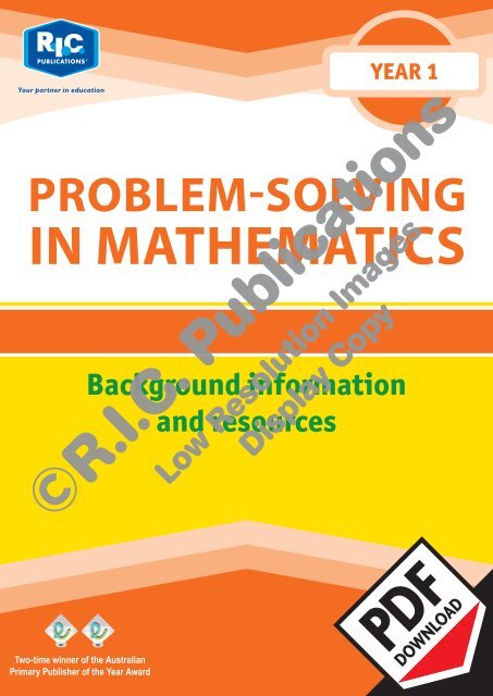 20706_Problem_solving_Year_1_Background_information_resources