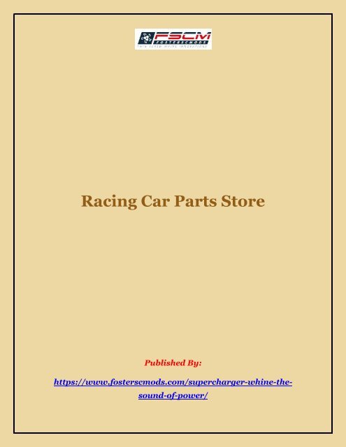 Racing Car Parts Store