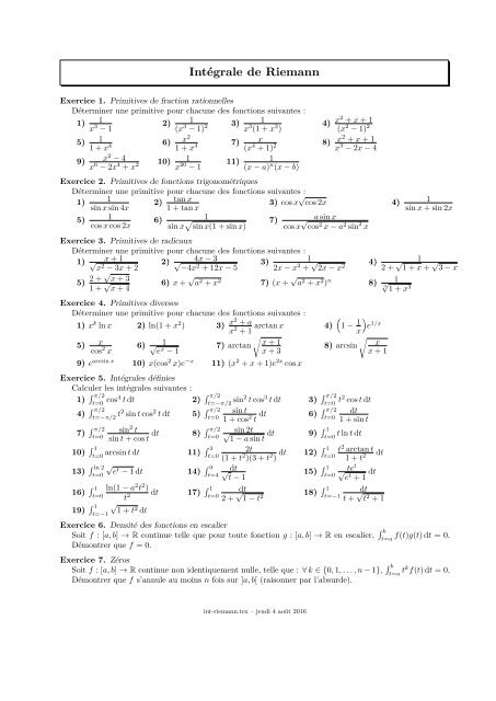 Intégrale de Riemann