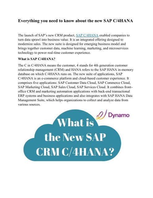 Everything you need to know about the new SAP C/4HANA