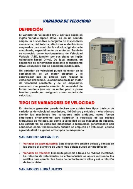 VARIADOR DE VELOCIDAD