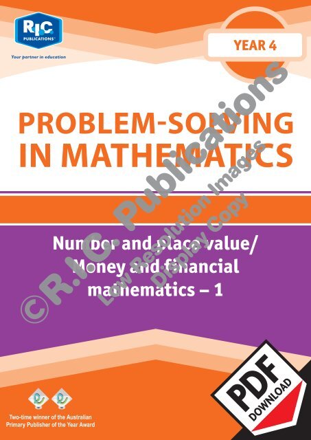 20750_Problem_solving_Year_4_Number_and_place_value_Money_and_financial ...
