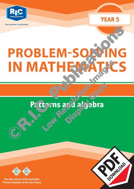 20765_Problem_solving_Year_5_Patterns_and_algebra