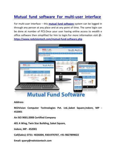 21-nov-18 Mutual fund software For multi-user interface