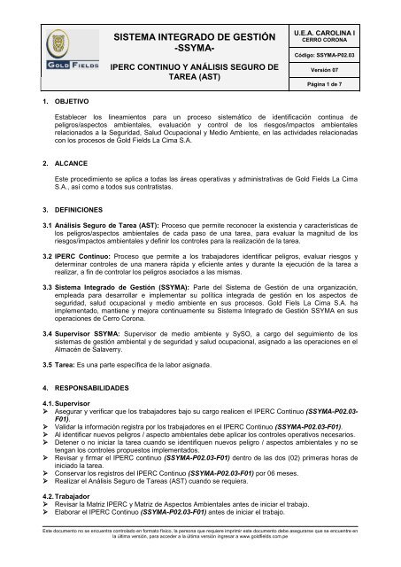 SSYMA-P02.03 IPERC continuo y análisis seguro de tareas (AST) V7