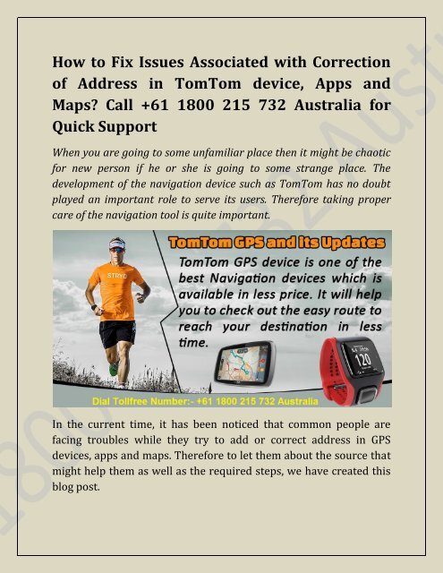 How do I add or correct my address in GPS devices-