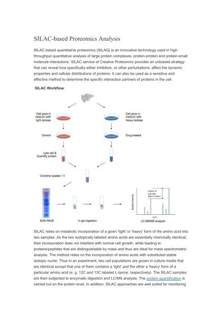 SILAC-based Proteomics Analysis SILAC-based Proteomics Analysis