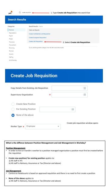 Creating job requisition