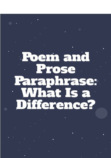 What Is A Paraphrase Poem? : How to Paraphrase (Without Plagiarizing a ...