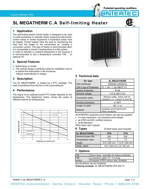 SL MEGATHERM C.A Self-limiting Heater