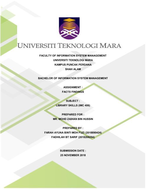 FACTS FINDINGS - IMC 406