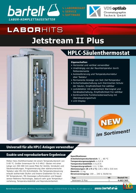 VDS Jetstream II Plus HPLC-Säulenthermostat Aktion