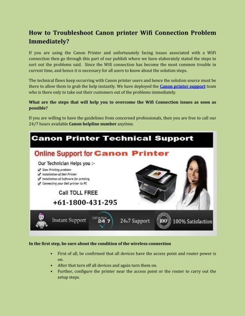 How to Troubleshoot Canon printer Wifi Connection Problem Immediately?