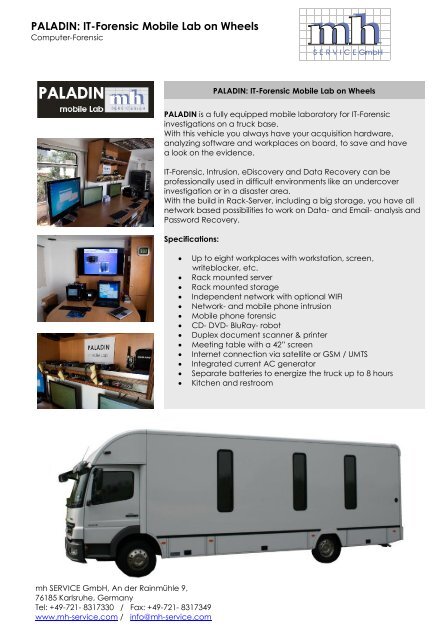 PALADIN: IT-Forensic Mobile Lab on Wheels - mh-SERVICE