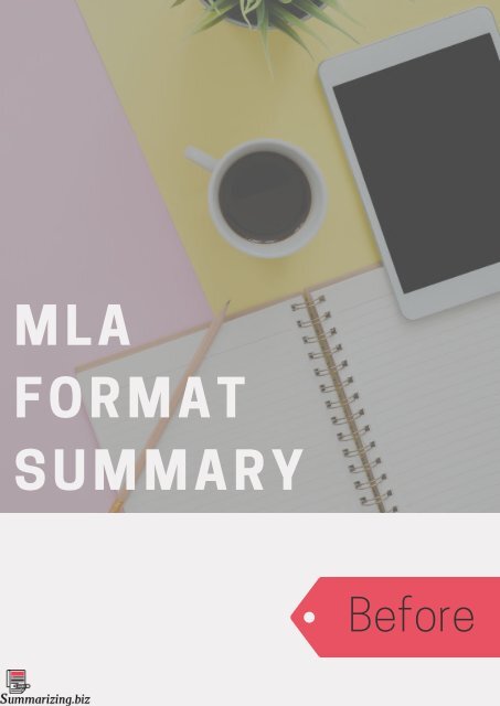 MLA Format Summary