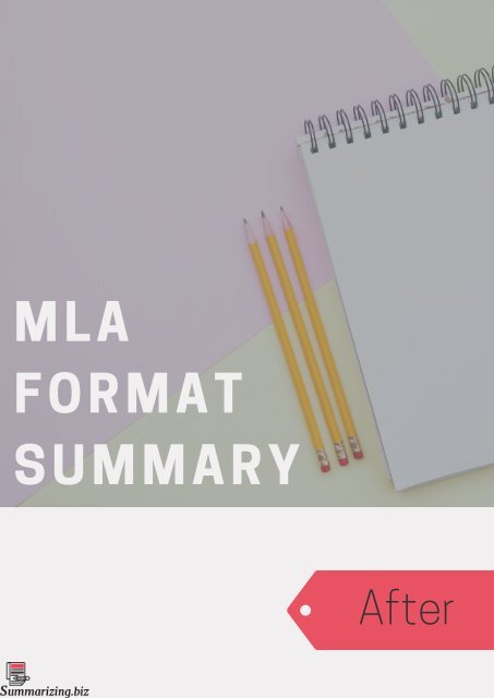 mla format summary example