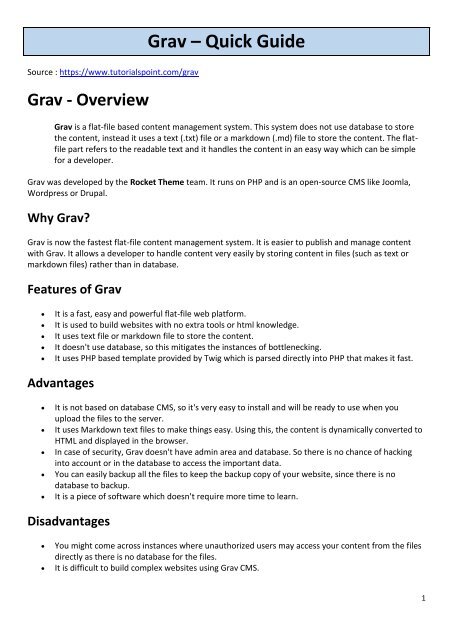 Grav (quick guide)