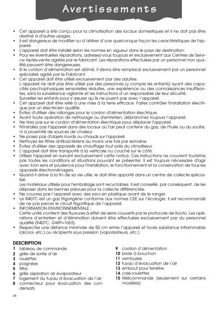 Delonghi Pinguino PAC C110 / Pinguino PAC C110 / Pinguino PAC C80 ...