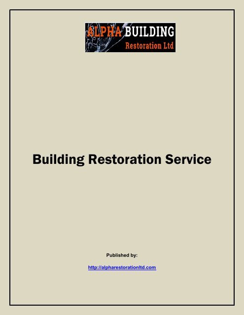 Building Restoration Service