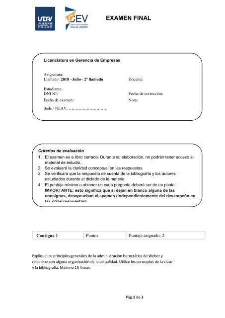 modelo hoja de exámen - TOR 2do llamado