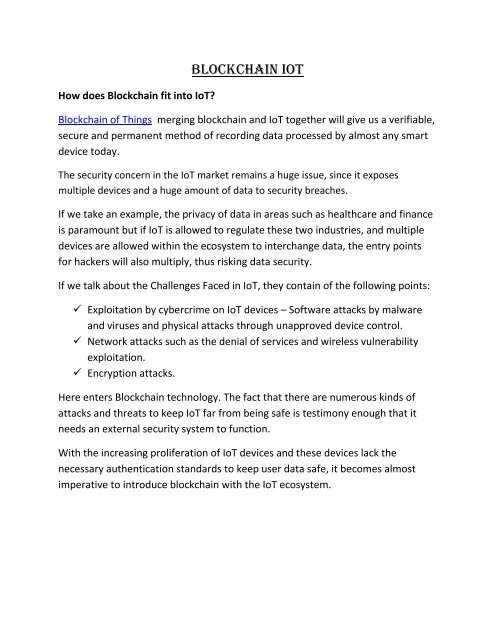 Blockchain IoT Development