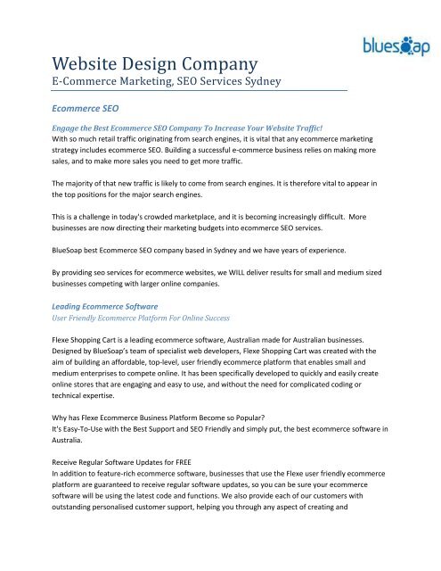 Ecommerce Software Package